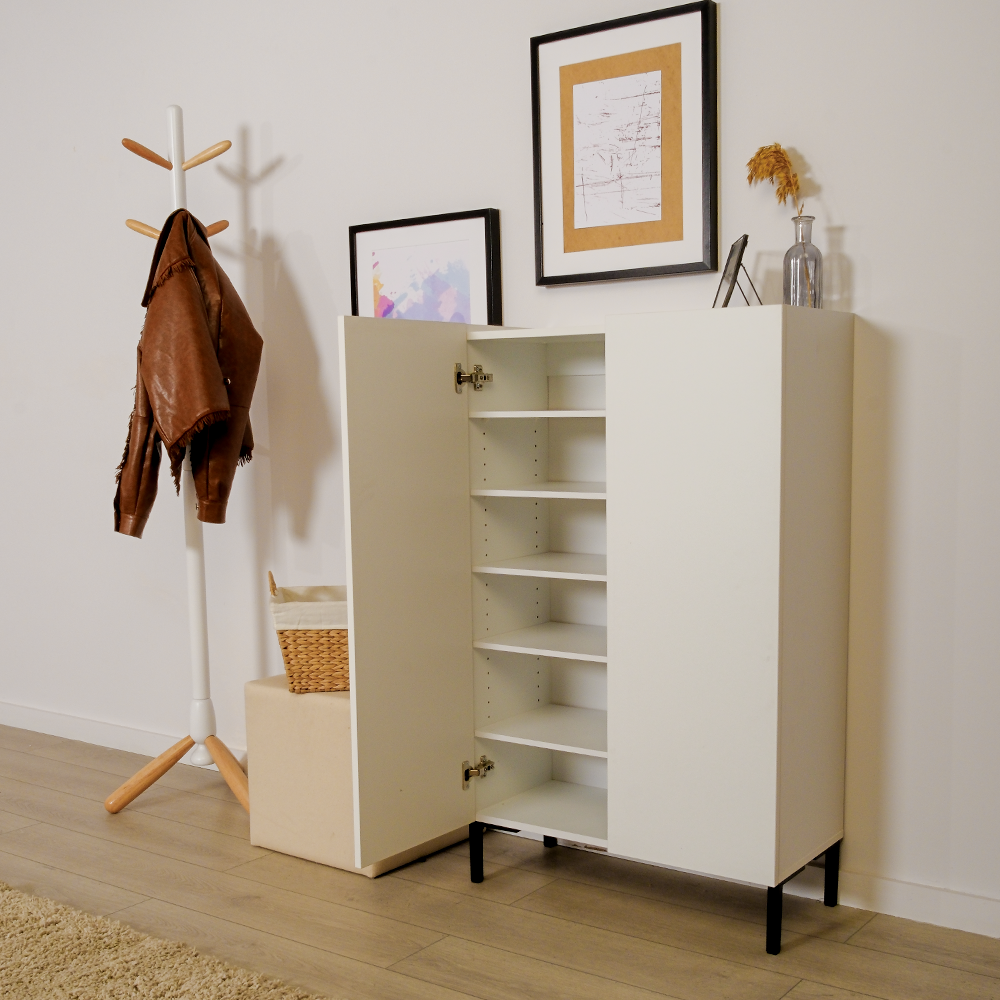 Pool 6 Raflı 2 Kapaklı Çok Amaçlı Dolap-Mat Lake Beyaz(Diamond Beyaz ...